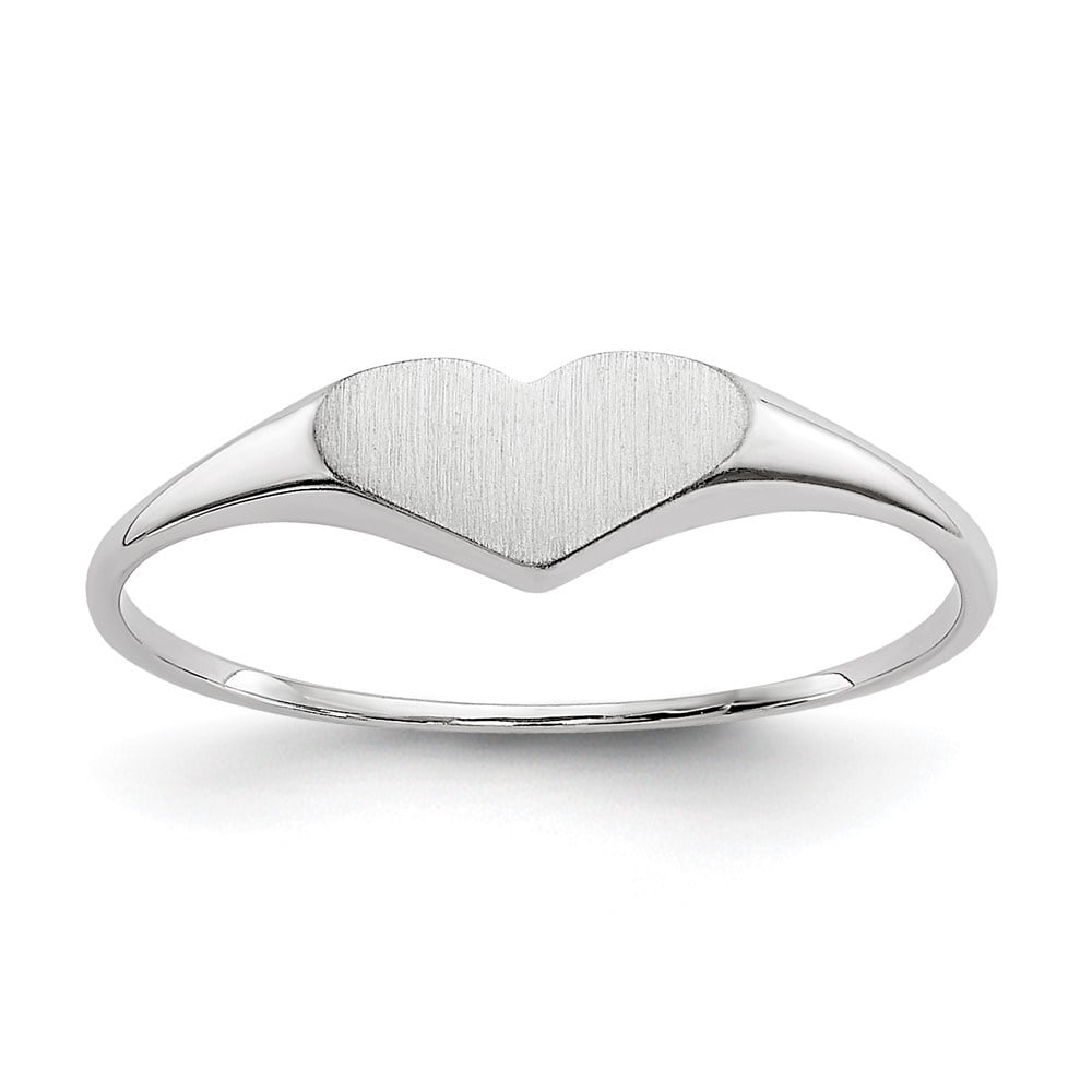 Auriga Fine Jewelry 14K White Gold Heart 8 mm x 4 mm Open Back Ring for ...