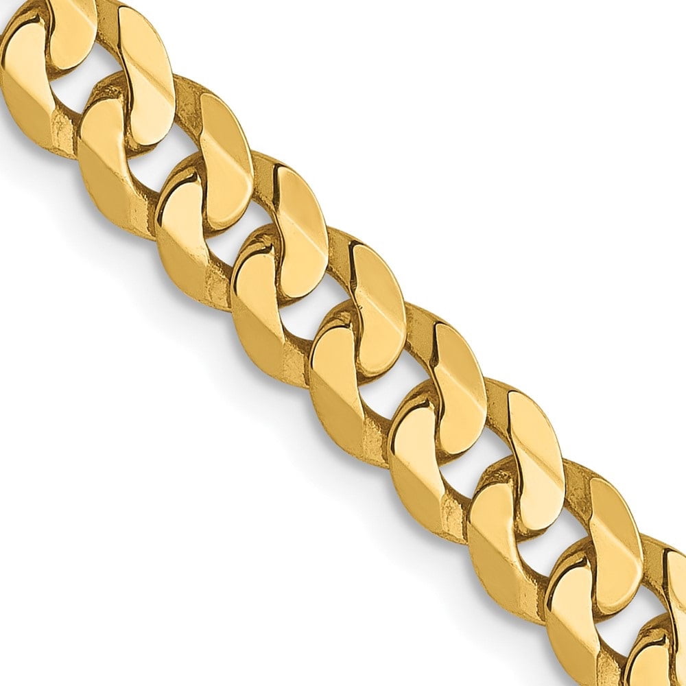 Auriga Fine Jewelry 14K Yellow Gold 4.5 mm Flat Beveled Curb Chain ...
