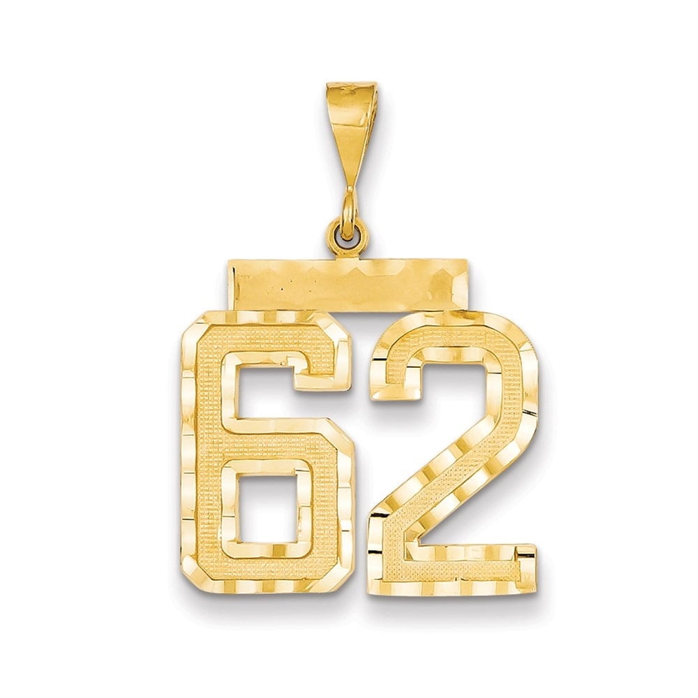 Auriga Fine Jewelry 14K Yellow Gold Large Brushed Diamond-cut Number 62 ...