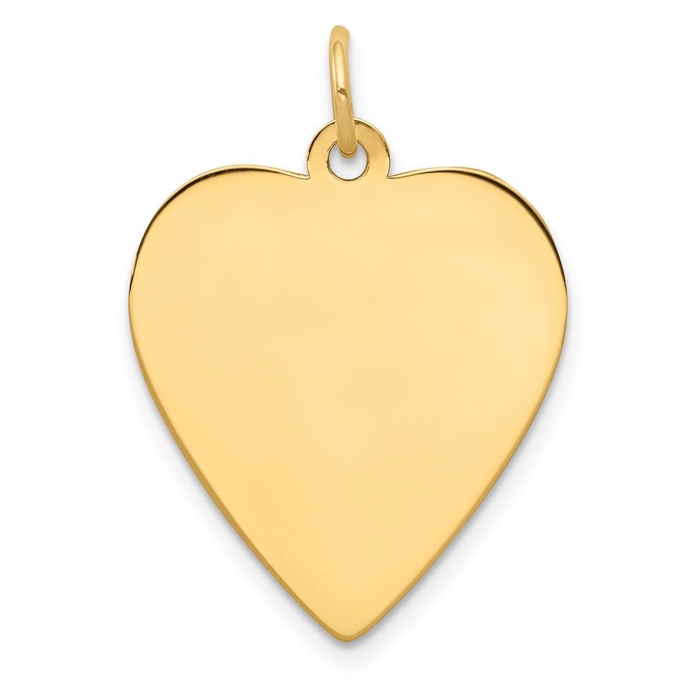 14k Plain .018 Gauge Engravable Heart Disc Charm in 14k Yellow Gold ...