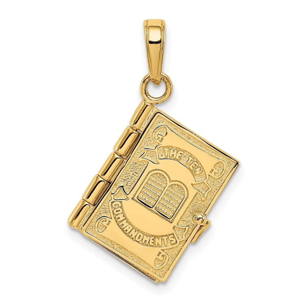 Auriga Fine Jewelry 14K Yellow Gold Ten Commandments Bible Pendant for ...