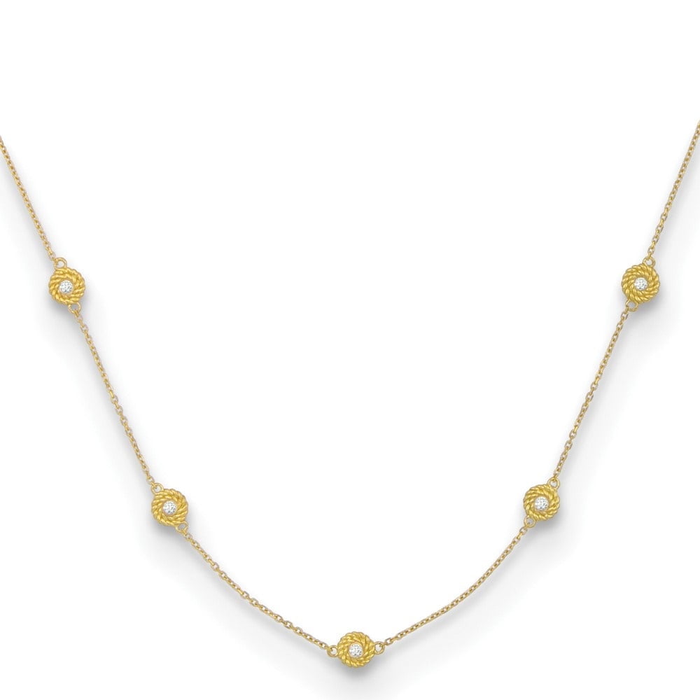 Auriga Fine Jewelry 14K Yellow Gold Textured Diamond Stations with 2 ...