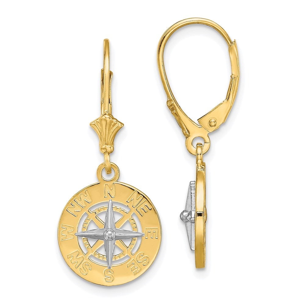 Auriga Fine Jewelry 14K Two-Tone Gold Mini Nautical Compass Dangle ...