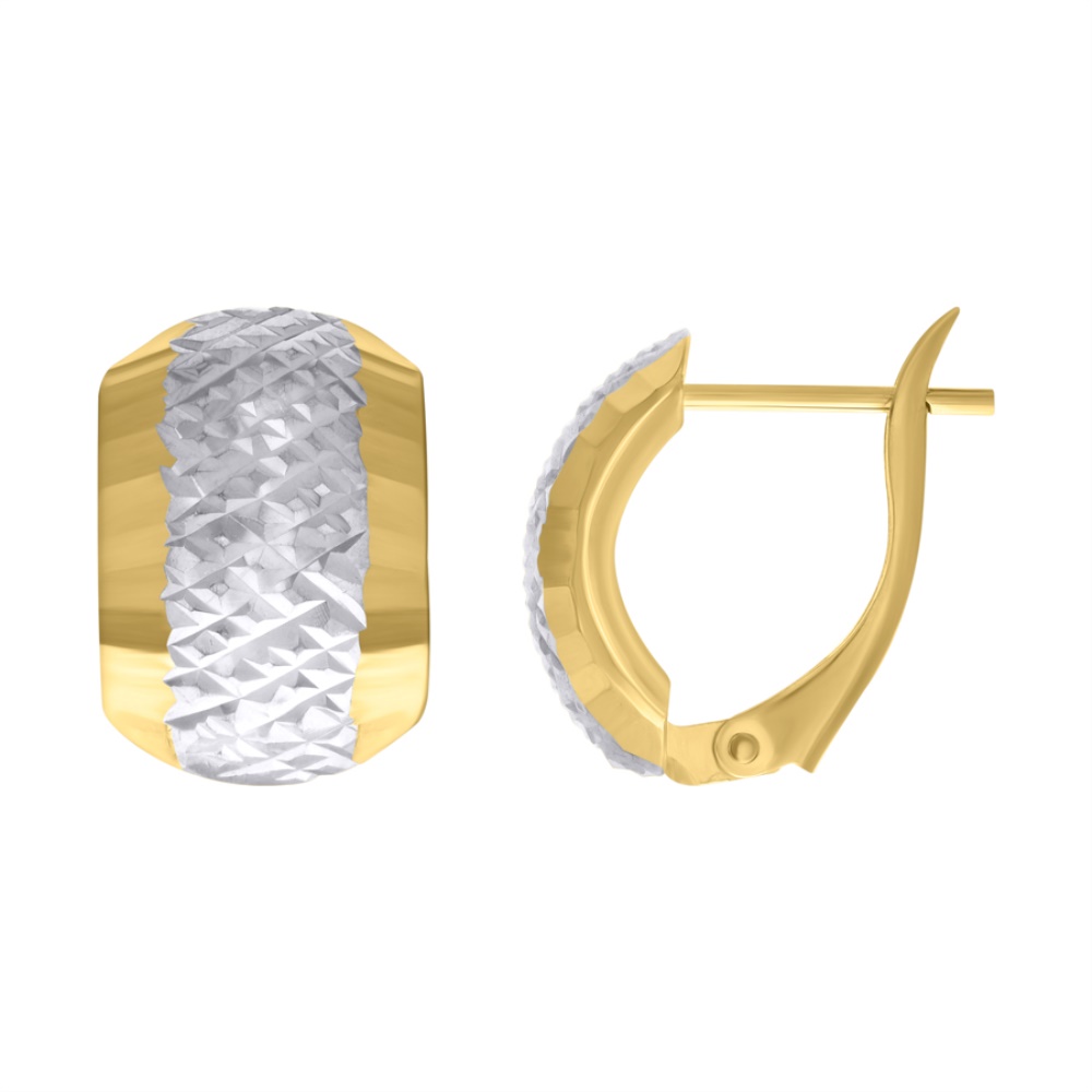 Auriga 14k Two-tone Gold Fashion Latch Back Hoop Earrings for Women ...