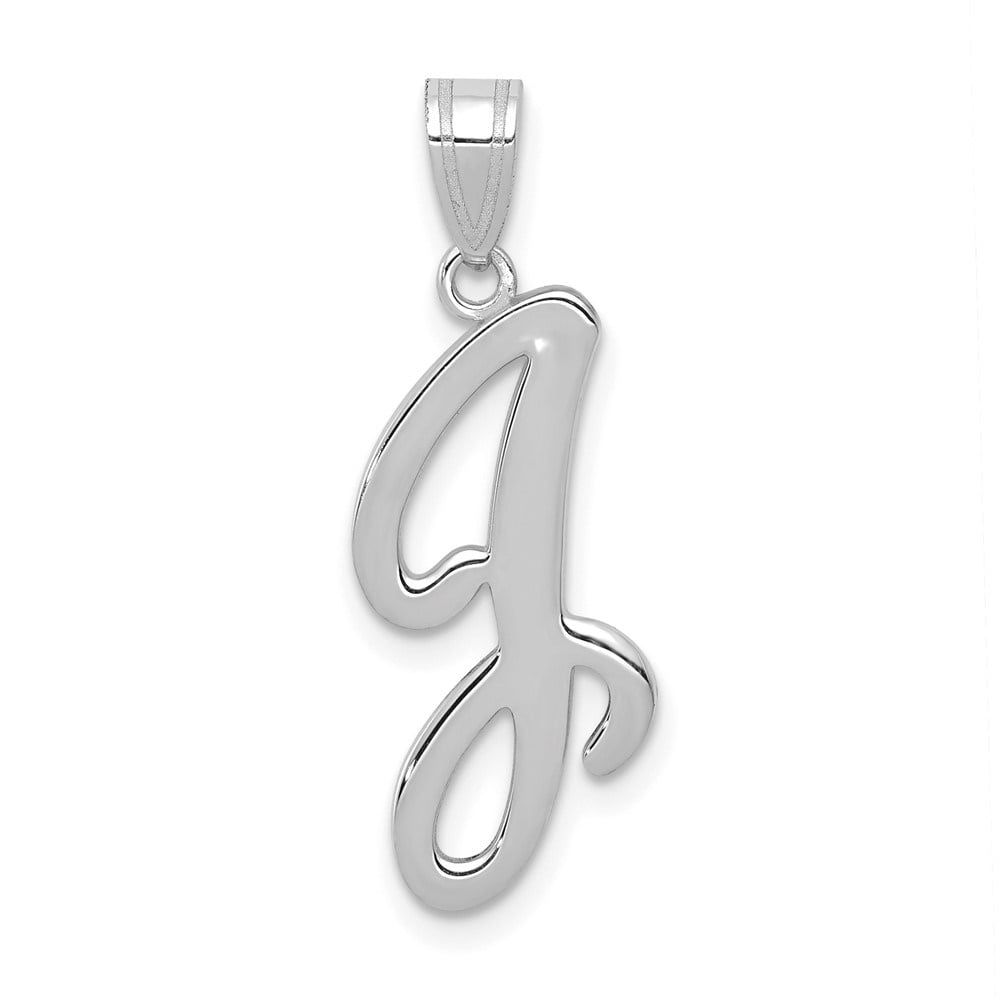 Auriga Fine Jewelry 14K White Gold Script Letter J Initial Pendant for ...
