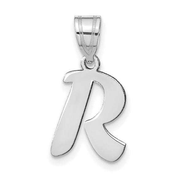 Auriga Fine Jewelry 14K White Gold Script Letter R Initial Pendant for ...