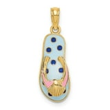 Auriga Fine Jewelry 14K Yellow Gold 3D Enamel Shell On Blue Polka-Dot ...