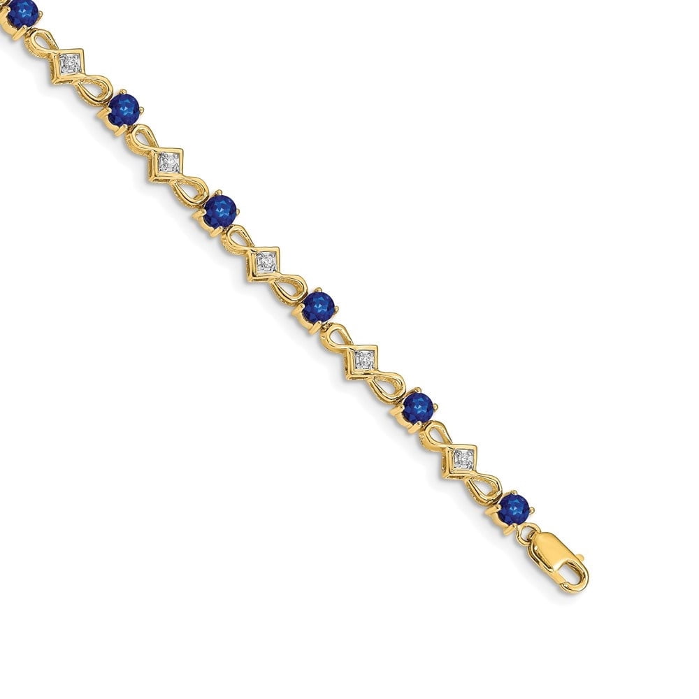 Auriga Fine Jewelry 14K Yellow Gold Diamond and Sapphire Bracelet 7inch ...