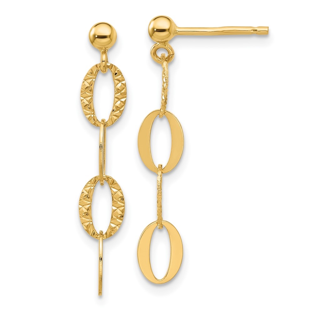 Primal Gold 14 Karat Yellow Gold Polished and Diamond-Cut Treble Clef ...