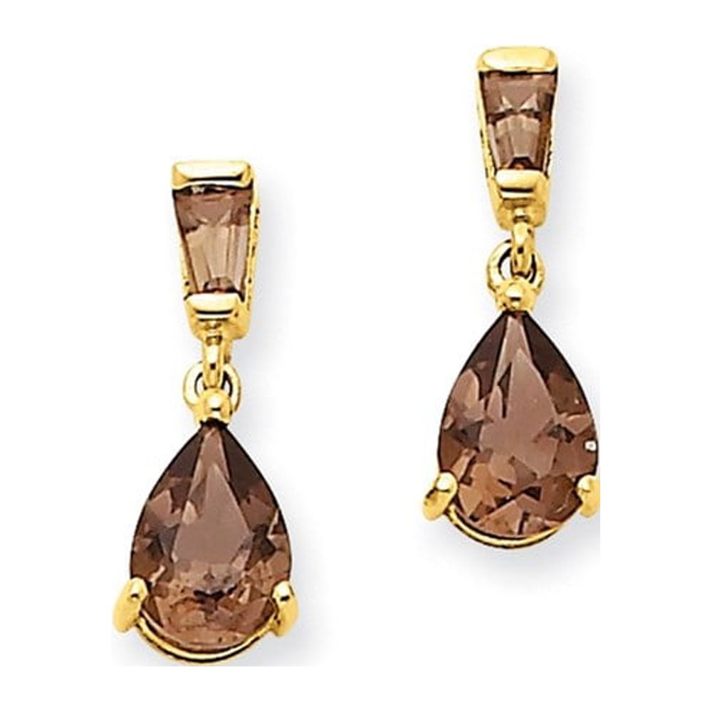 Primal Gold 14 Karat Yellow Gold Smoky Quartz Earrings - Walmart.com