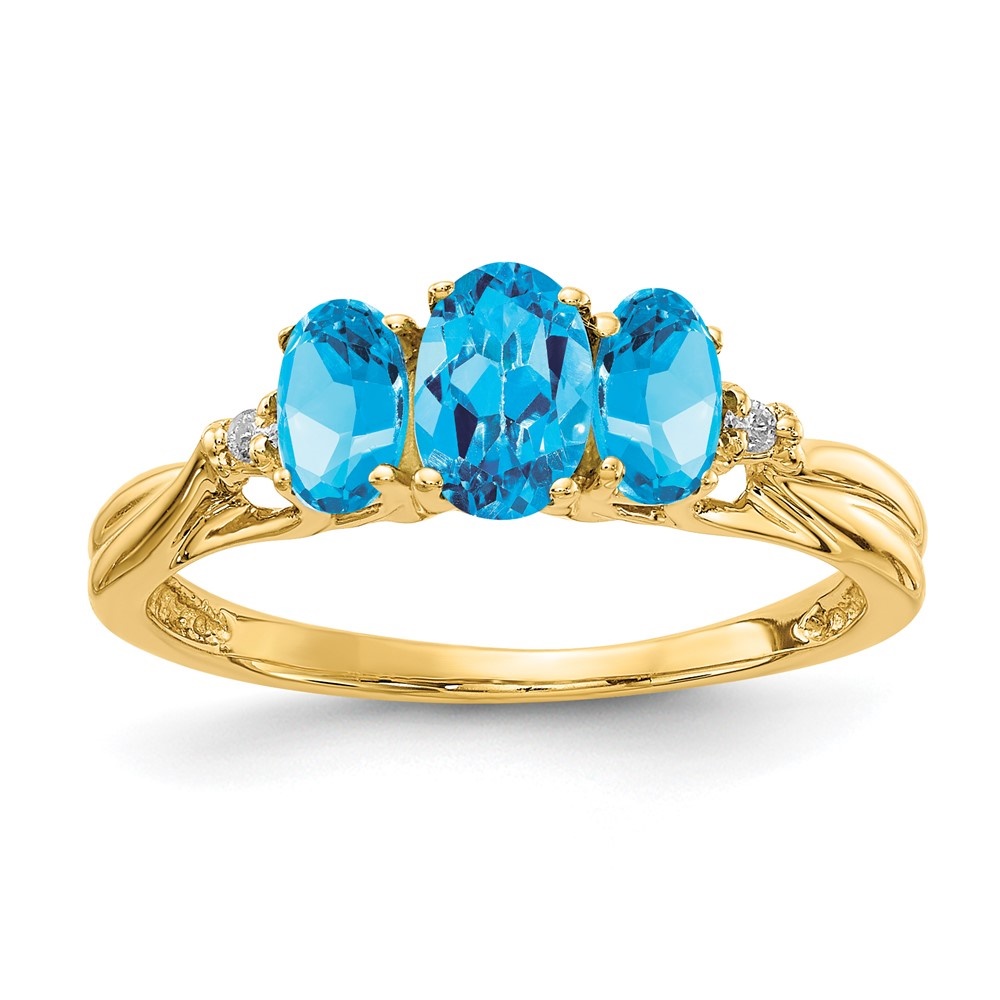 Auriga Fine Jewelry 14K Yellow Gold Swiss Blue Topaz & Diamond Ring for ...