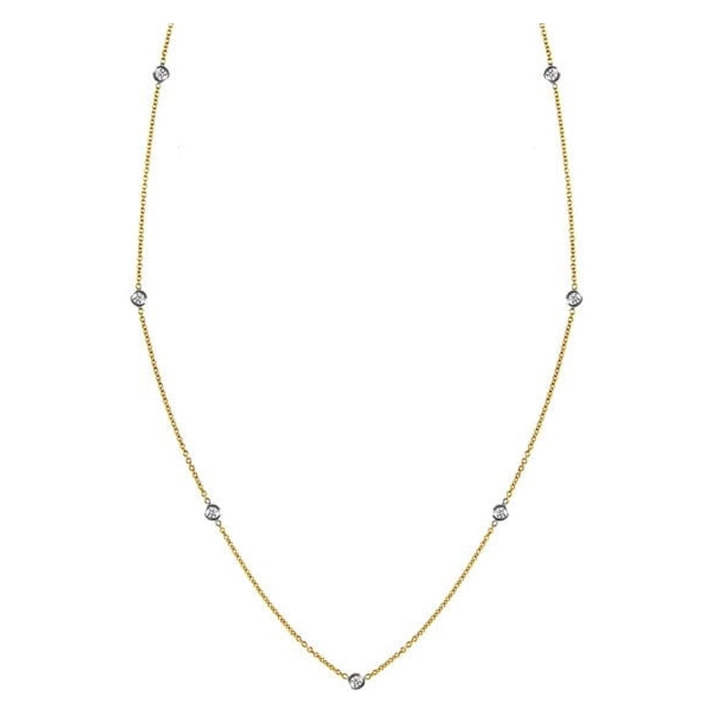 Auriga 18K Two-tone Gold Diamond Stations Necklace for Mens 20" (0.45ct ...
