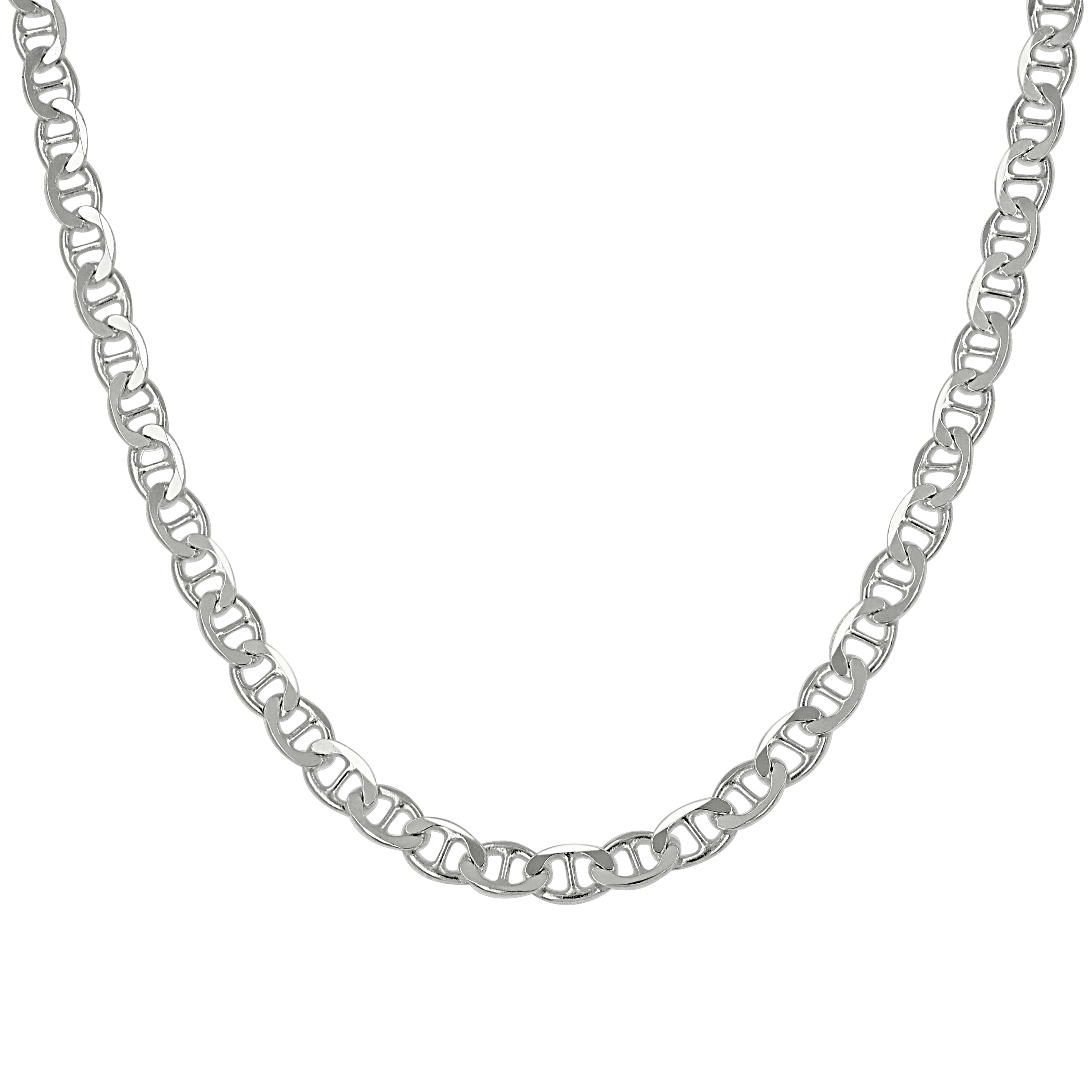 Auriga 3mm Solid Classic Mariner Chain Necklace 20" in 925 Sterling ...