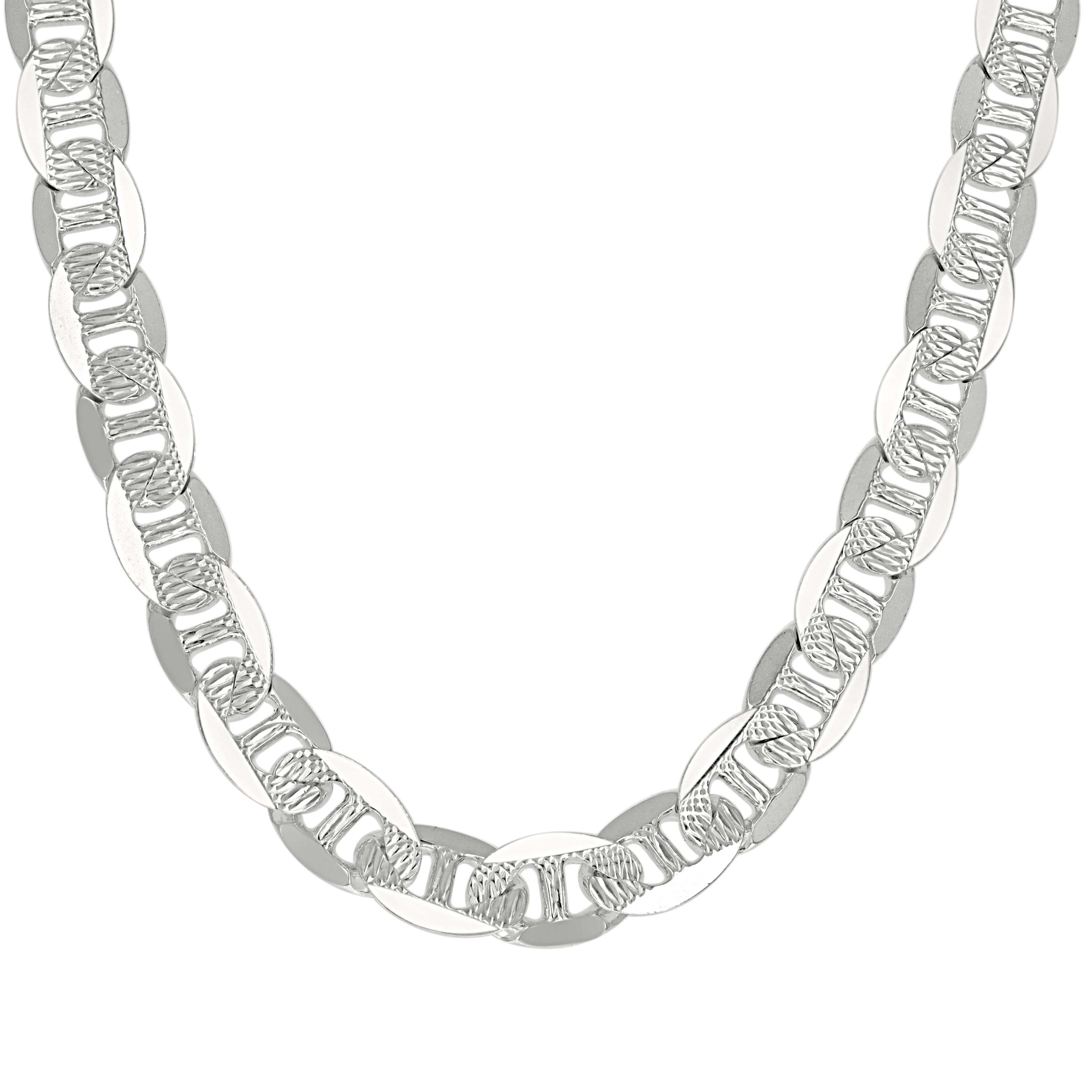 Auriga 9.5mm Solid Classic Mariner Chain Necklace 18" in 925 Sterling ...