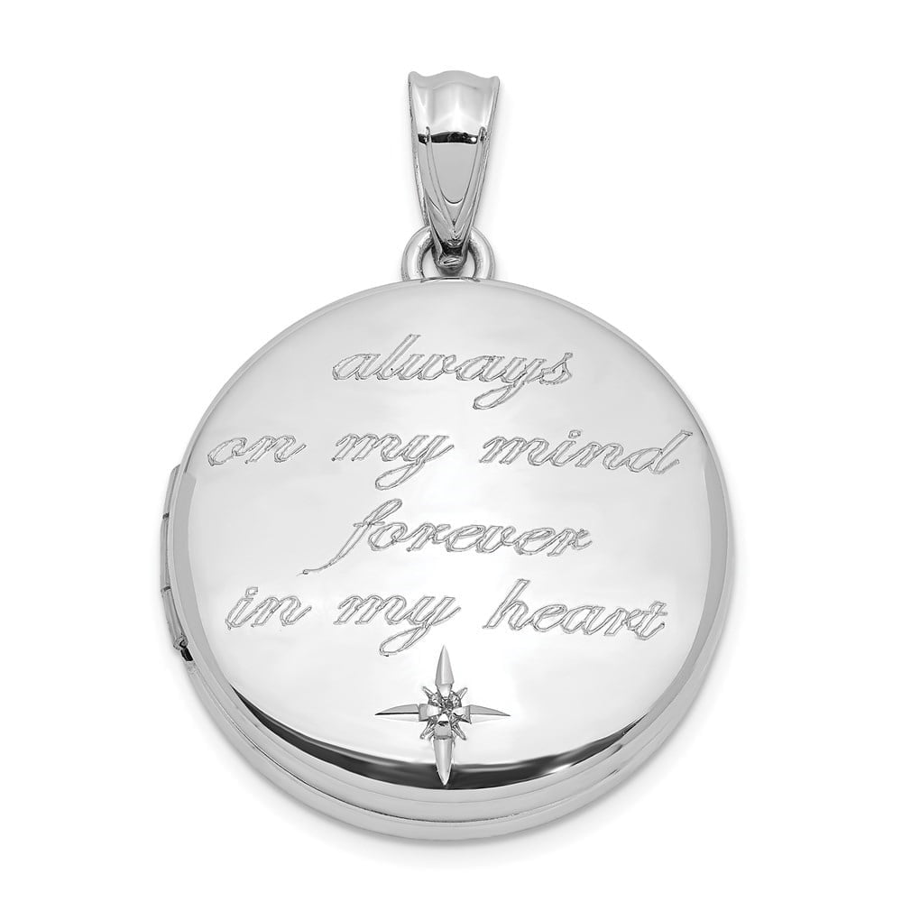 Auriga 925 Sterling Silver 20mm 0.01ct Diamond Always On My Mind Round ...
