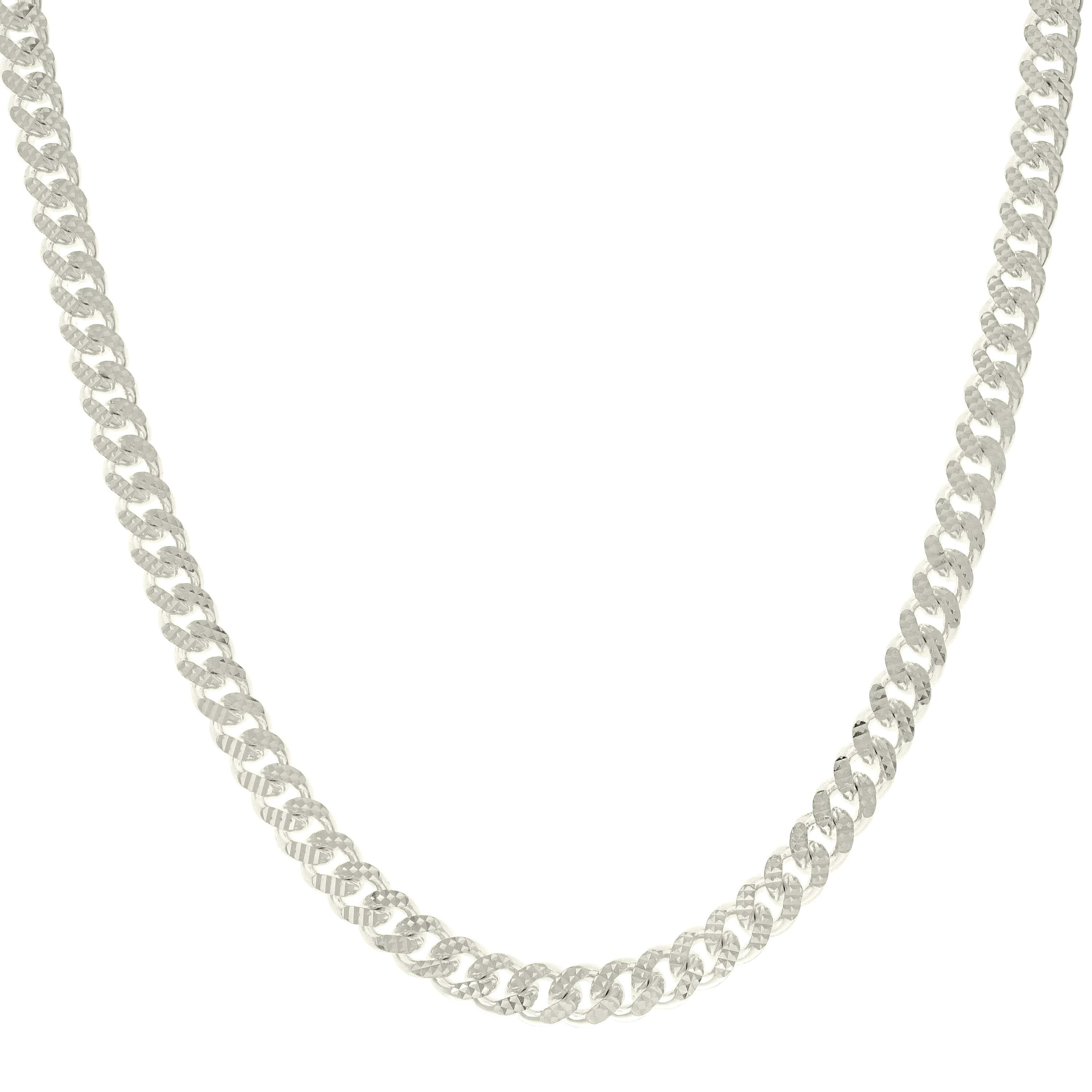 Auriga 925 Sterling Silver 7mm Solid Miami Cuban Pyramid Chain Necklace ...