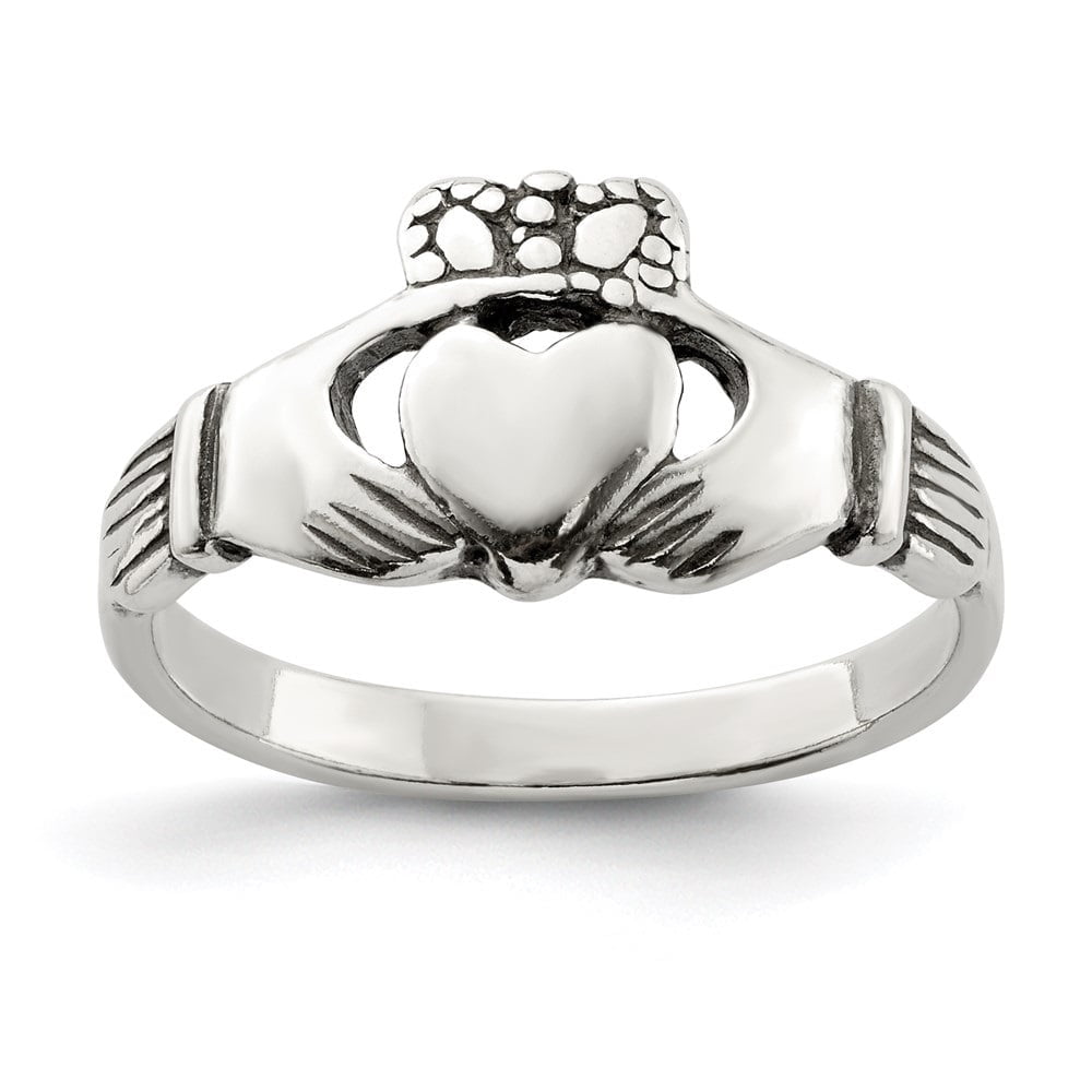 Auriga Fine Jewelry 925 Sterling Silver Antiqued Claddagh Ring Size 8 for Women - Walmart.com