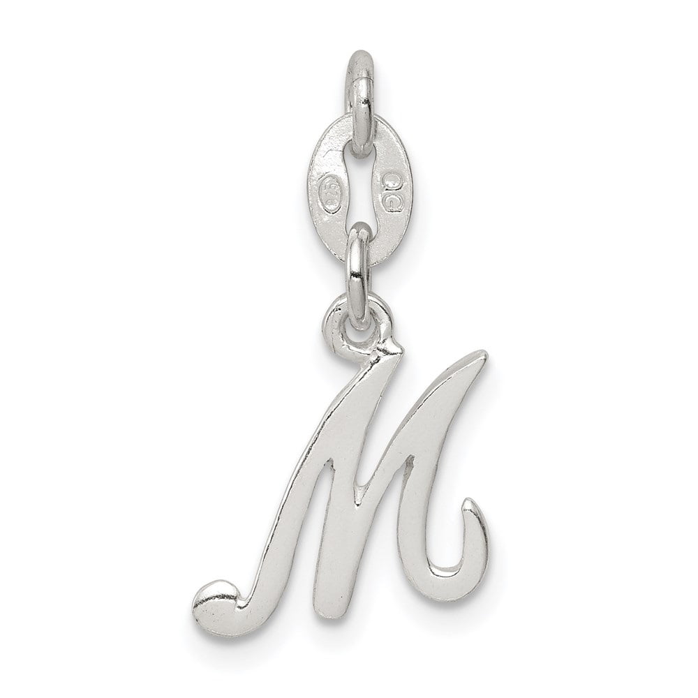 Auriga Fine Jewelry 925 Sterling Silver Letter M Initial Charm Pendant ...