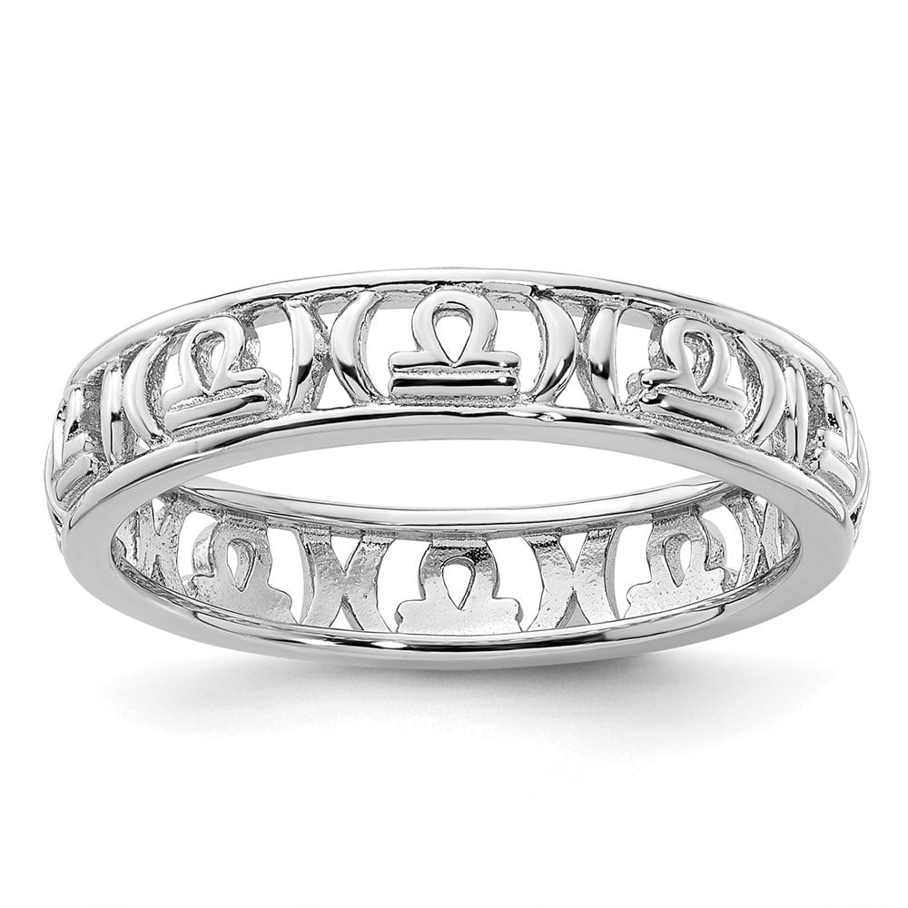 Auriga Fine Jewelry 925 Sterling Silver Libra Zodiac Ring for Women ...
