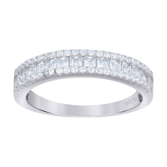 Auriga Fine Jewelry 925 Sterling Silver Princess-Cut Round Cubic ...