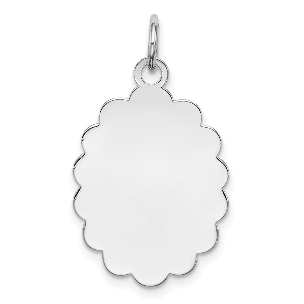 Auriga 925 Sterling Silver Rh-plt Engravable Polished Front/Satin Back ...