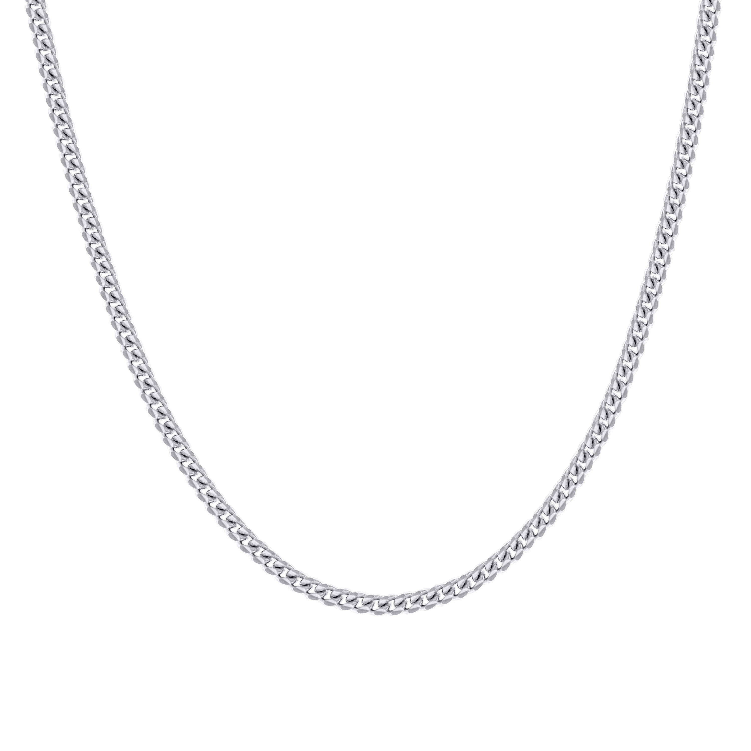 Auriga 925 Sterling Silver Rhodium Plated 2mm Solid Miami Cuban Chain ...