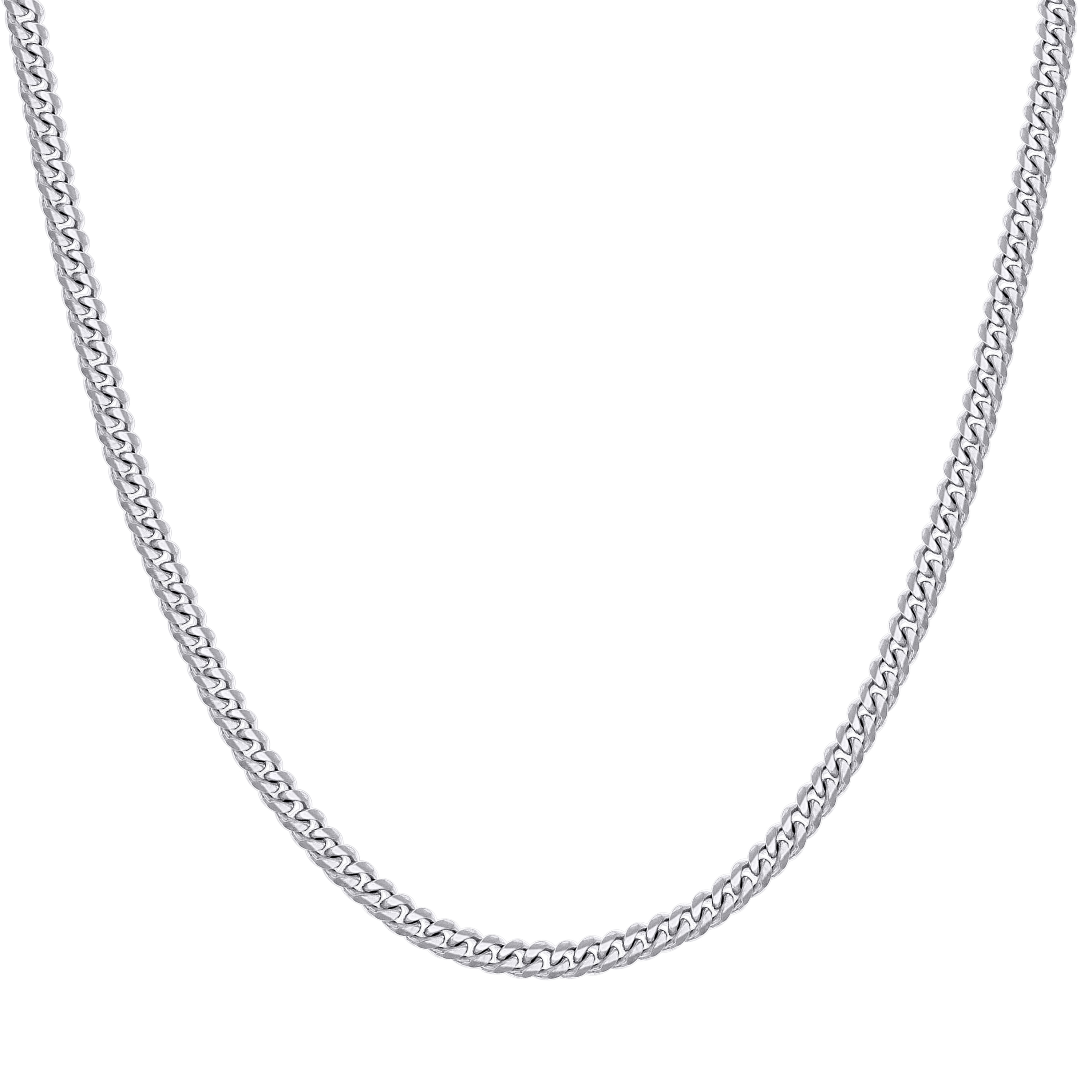 Auriga 925 Sterling Silver Rhodium Plated 4.1mm Solid Miami Cuban Chain ...