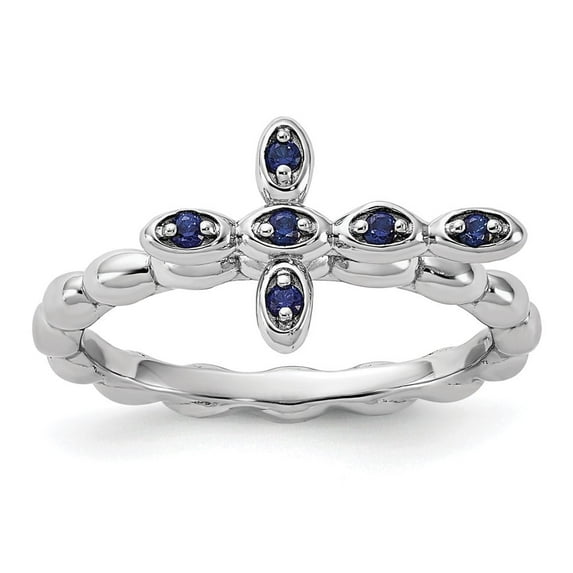 Auriga Fine Jewelry 925 Sterling Silver Rh-plated Created Sapphire ...