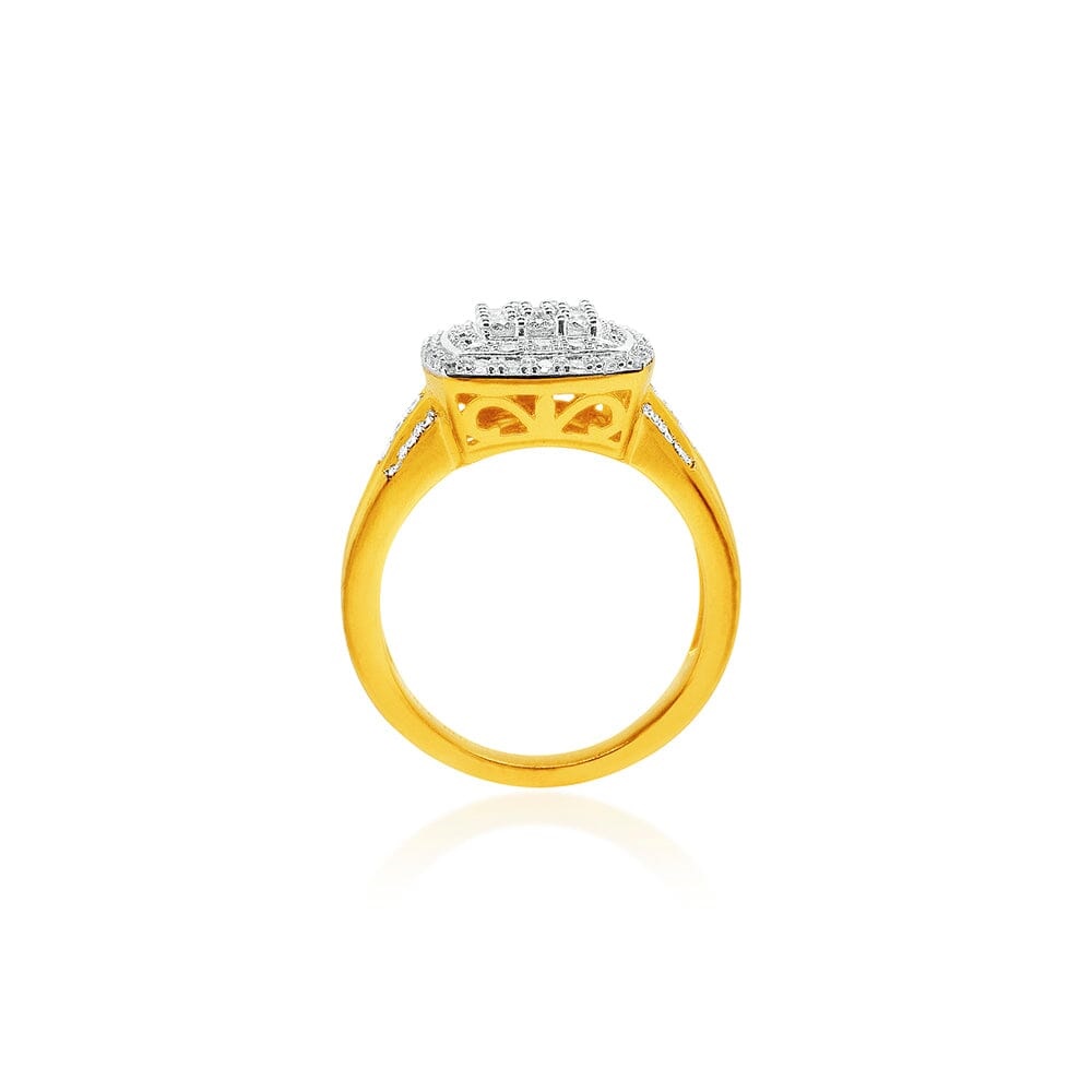 Auriga 925 Sterling Silver with Yellow Gold Plated 1/2 Carat Diamond ...