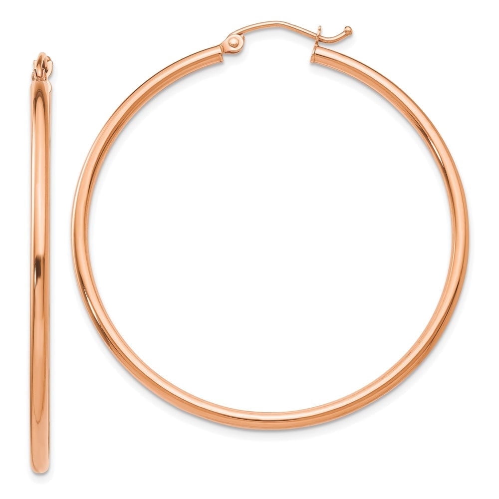 Auriga Fine Jewelry 10K Rose Gold Lightweight Tube Hoop Earrings for ...