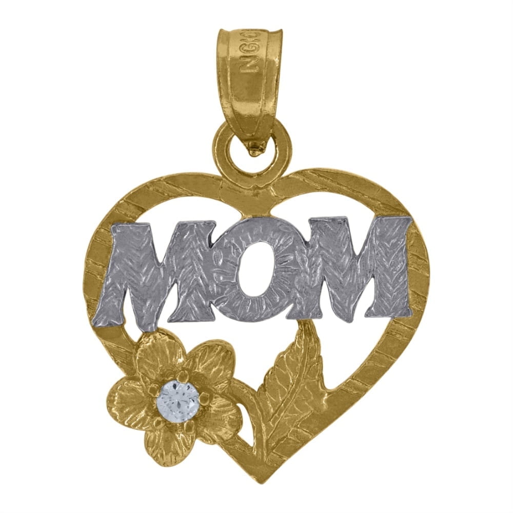 Auriga Fine Jewelry 10K Two-tone Gold Diamond-Cut Angel Heart No.1 Mom ...