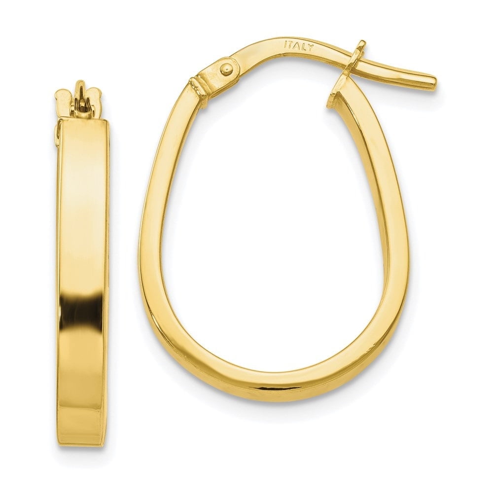 Auriga Fine Jewelry 10K Yellow Gold U-Shape 6mm Hoop Earrings for Women ...