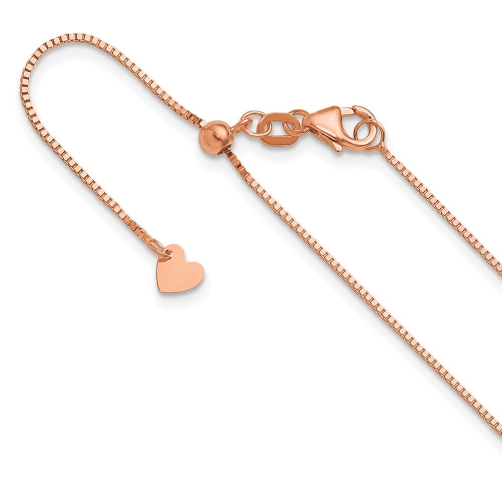 Auriga Fine Jewelry 14K Rose Gold Adjustable .8 mm Box Chain Necklace ...