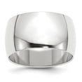 Auriga Fine Jewelry 14K White Gold 12mm Half-Round Women's Wedding Band ...