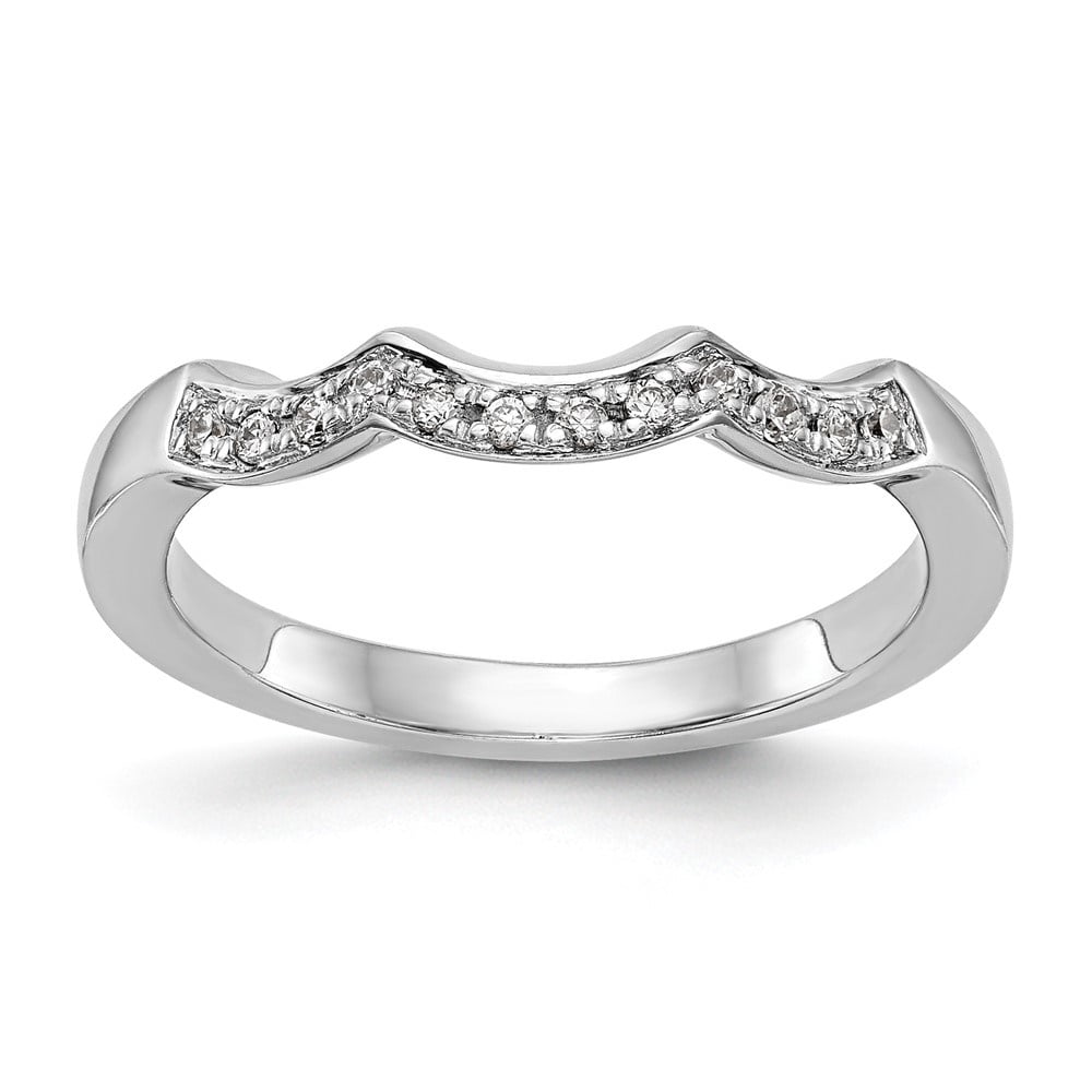Auriga Fine Jewelry 14K White Gold Lab Grown Diamond Wedding Band Size ...