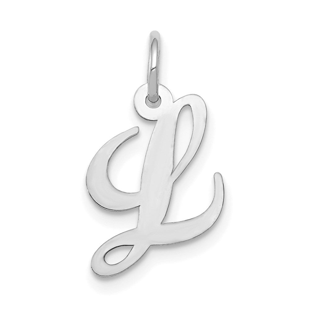 Auriga Fine Jewelry 14K White Gold Small Script Letter L Initial ...