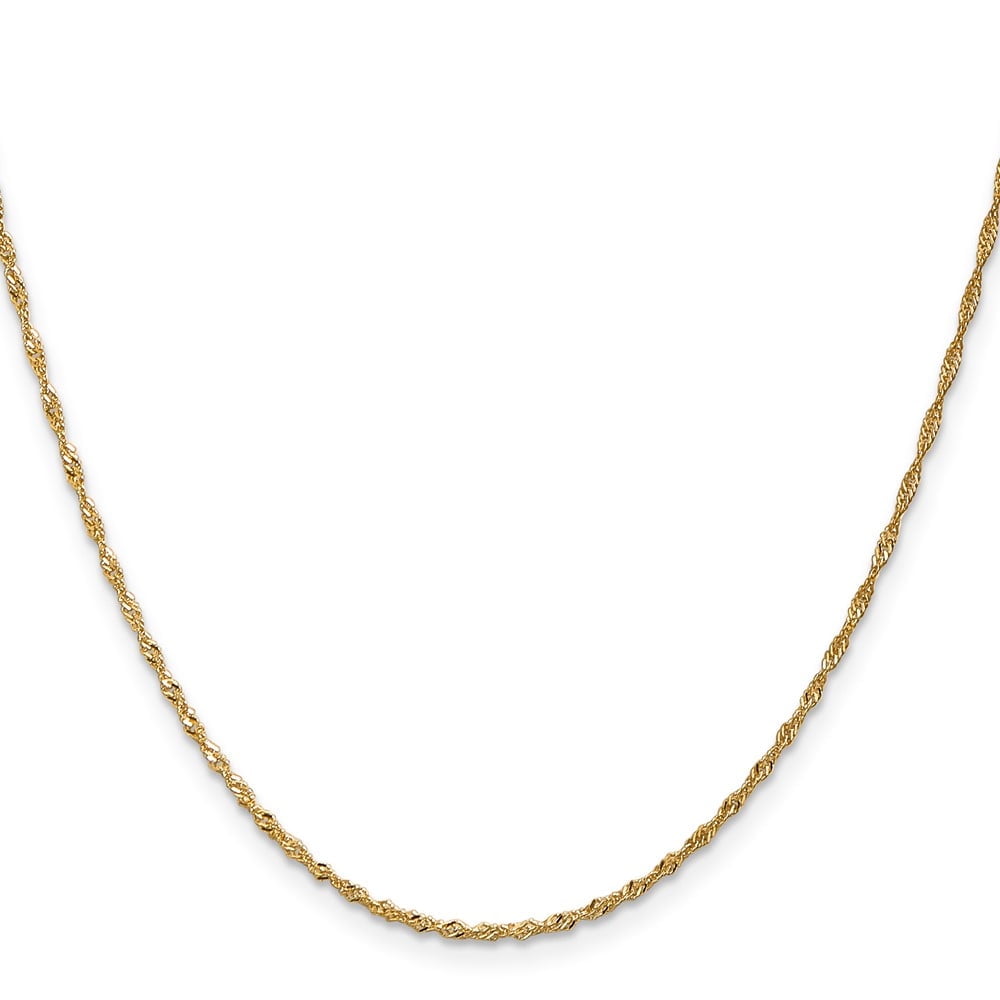 Primal Gold 10 Karat Yellow Gold 1.4mm Singapore Chain - Walmart.com