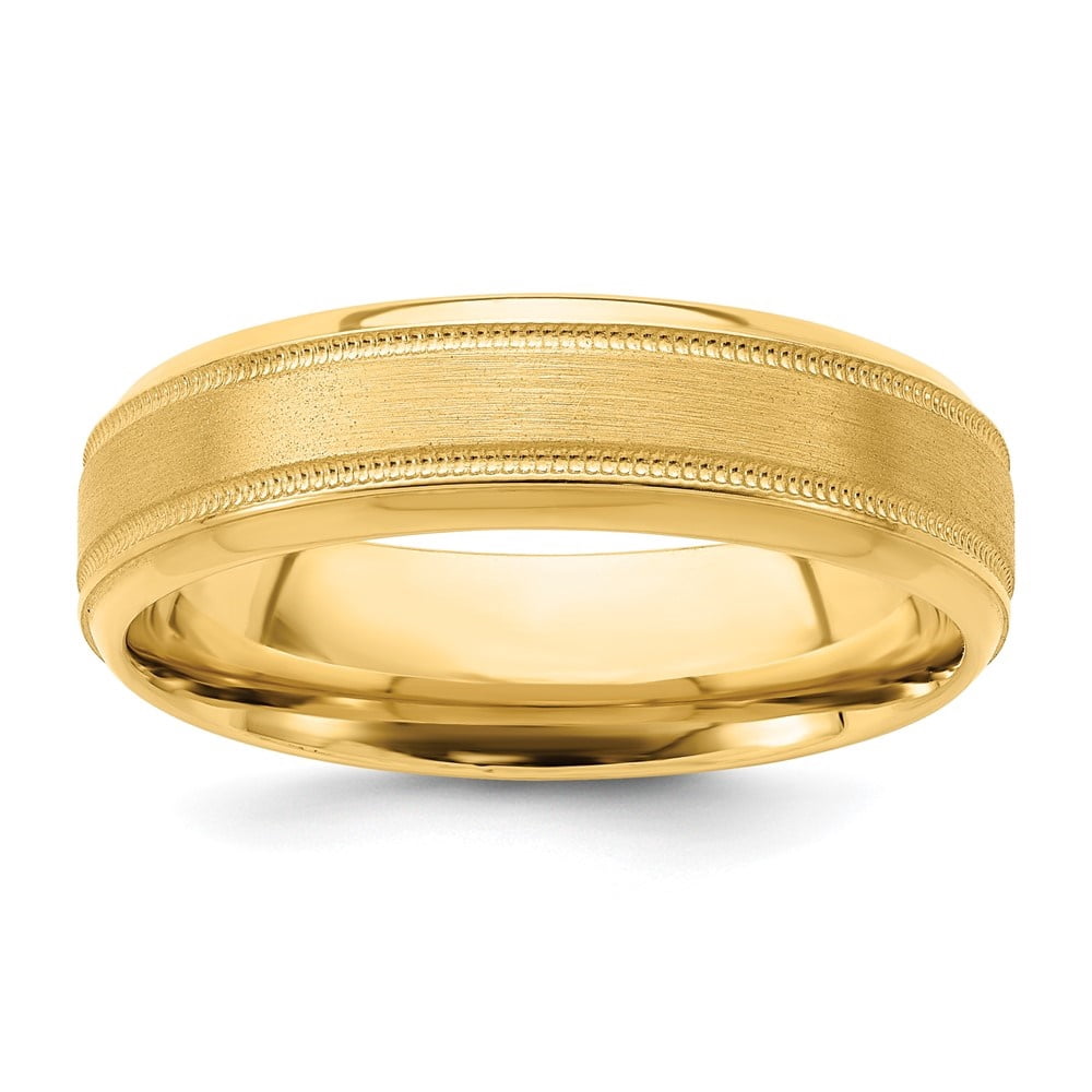 Auriga Fine Jewelry 14K Yellow Gold 6mm Standard Weight Brushed Satin ...
