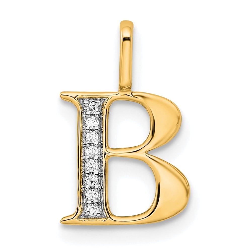 Auriga Fine Jewelry 14K Yellow Gold Diamond Letter B Initial Pendant ...