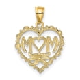 Auriga Fine Jewelry 14K Yellow Gold Mom In Heart with Heart Shaped O ...
