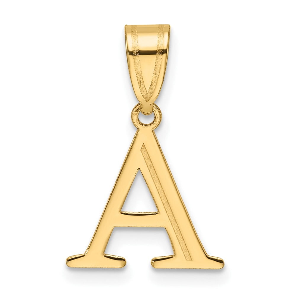 Auriga Fine Jewelry 14K Yellow Gold Polished Etched Letter A Initial ...