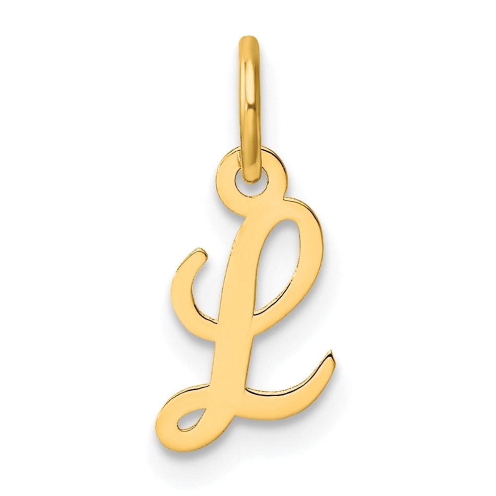 Auriga Fine Jewelry 14K Yellow Gold Script Letter L Charm for Women (L ...