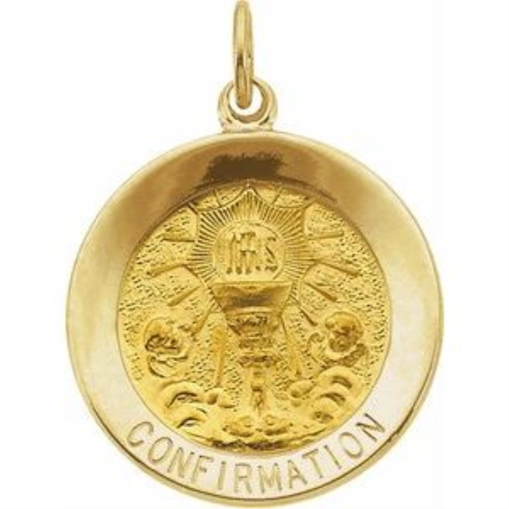Auriga Fine Jewelry 14K Yellow Gold mm Round Confirmation Medal Pendant ...