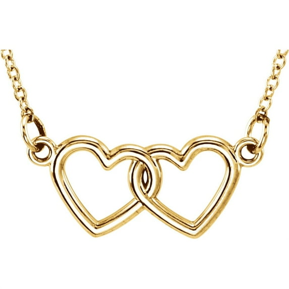 Auriga Fine Jewelry 18k Yellow Gold Vermeil Double Heart 16-18 ...