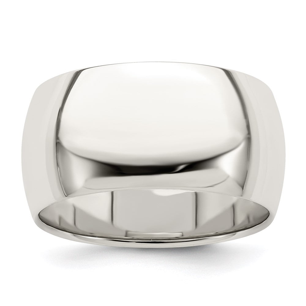 Auriga Fine Jewelry 925 Sterling Silver 10mm Half Round Size 12 Band ...