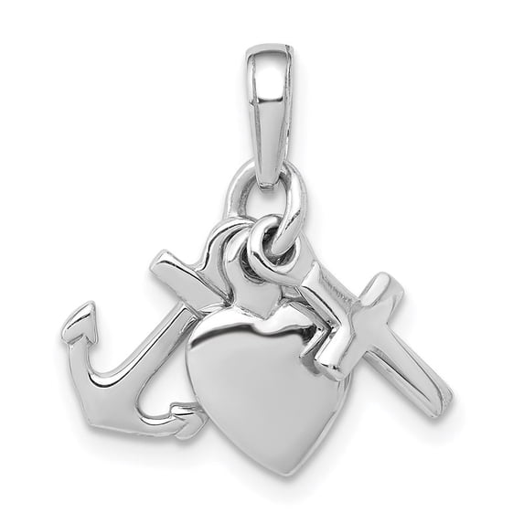 Auriga Fine Jewelry 925 Sterling Silver 3D Moveable Anchor / Heart ...