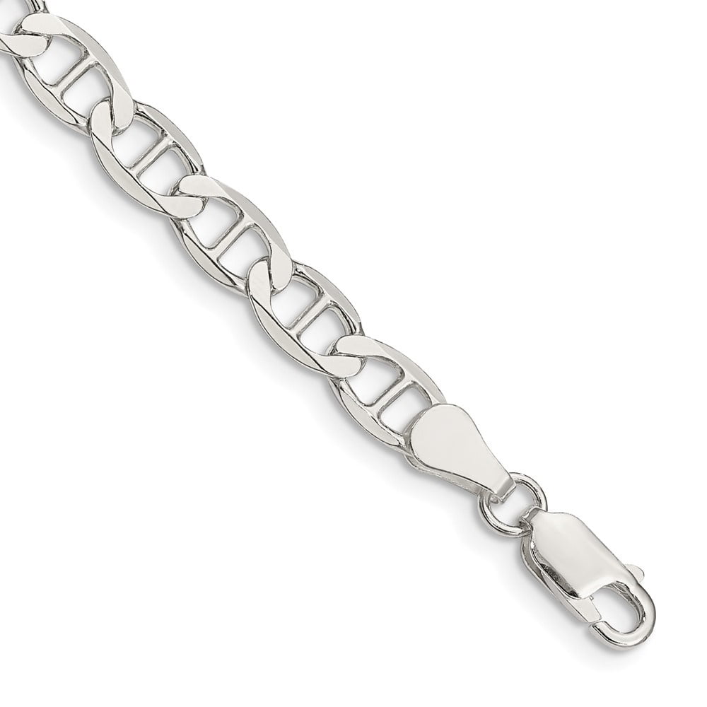 Auriga Fine Jewelry 925 Sterling Silver 5.7mm Flat Anchor Chain ...