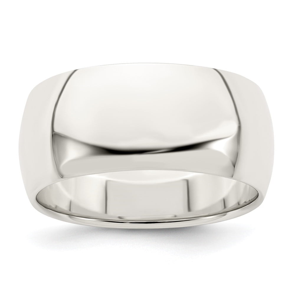 Auriga Fine Jewelry 925 Sterling Silver 9 mm Half Round Band for Mens ...