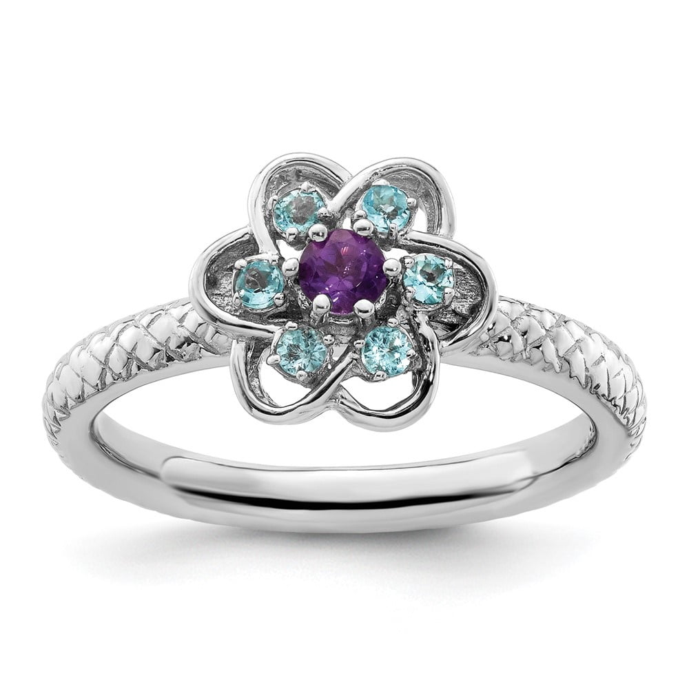 Auriga Fine Jewelry 925 Sterling Silver Amethyst and Blue Topaz ...