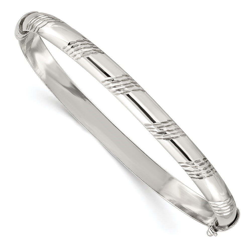 Auriga Fine Jewelry 925 Sterling Silver D/C 6mm Bangle for Men ...